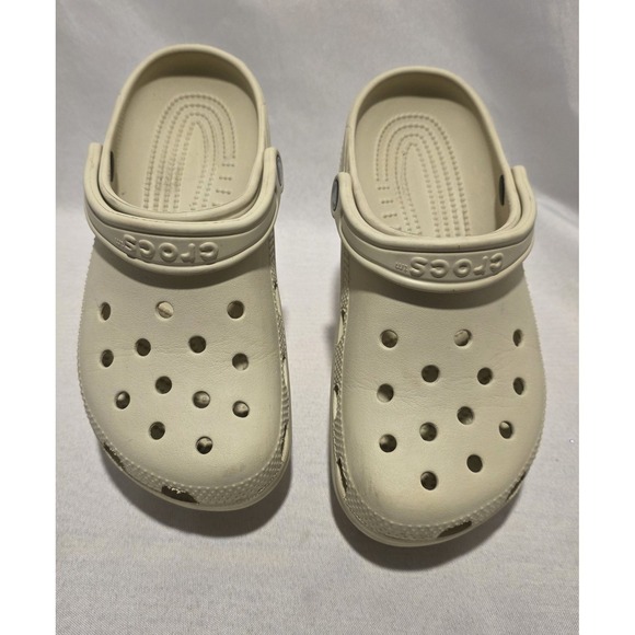 CROCS | Shoes | Crocs Classic Ivory Colored Slip On Clogs Size Womens 8 ...